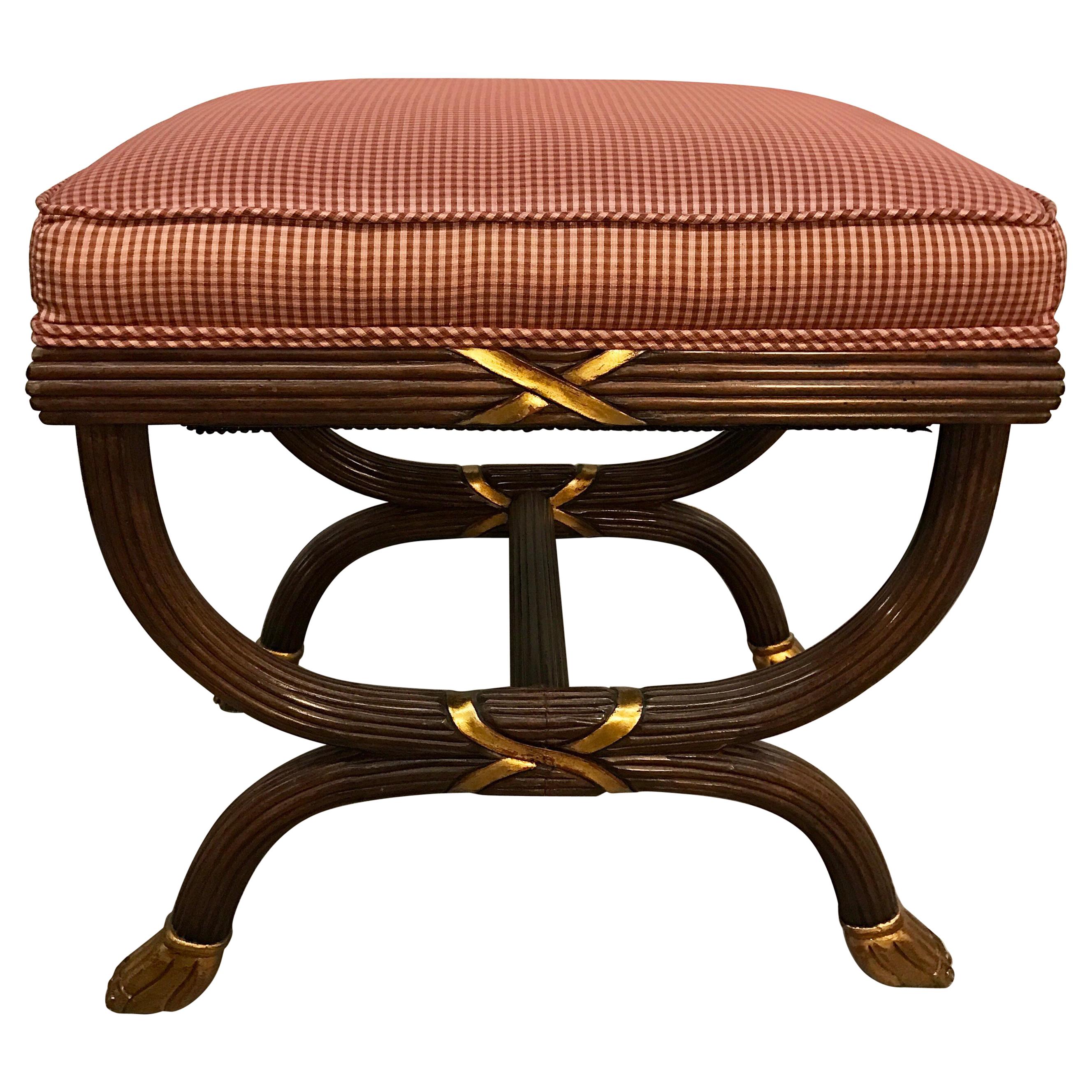 Pair of Neoclassical William Switzer X-Base Benches Ottomans at 1stDibs