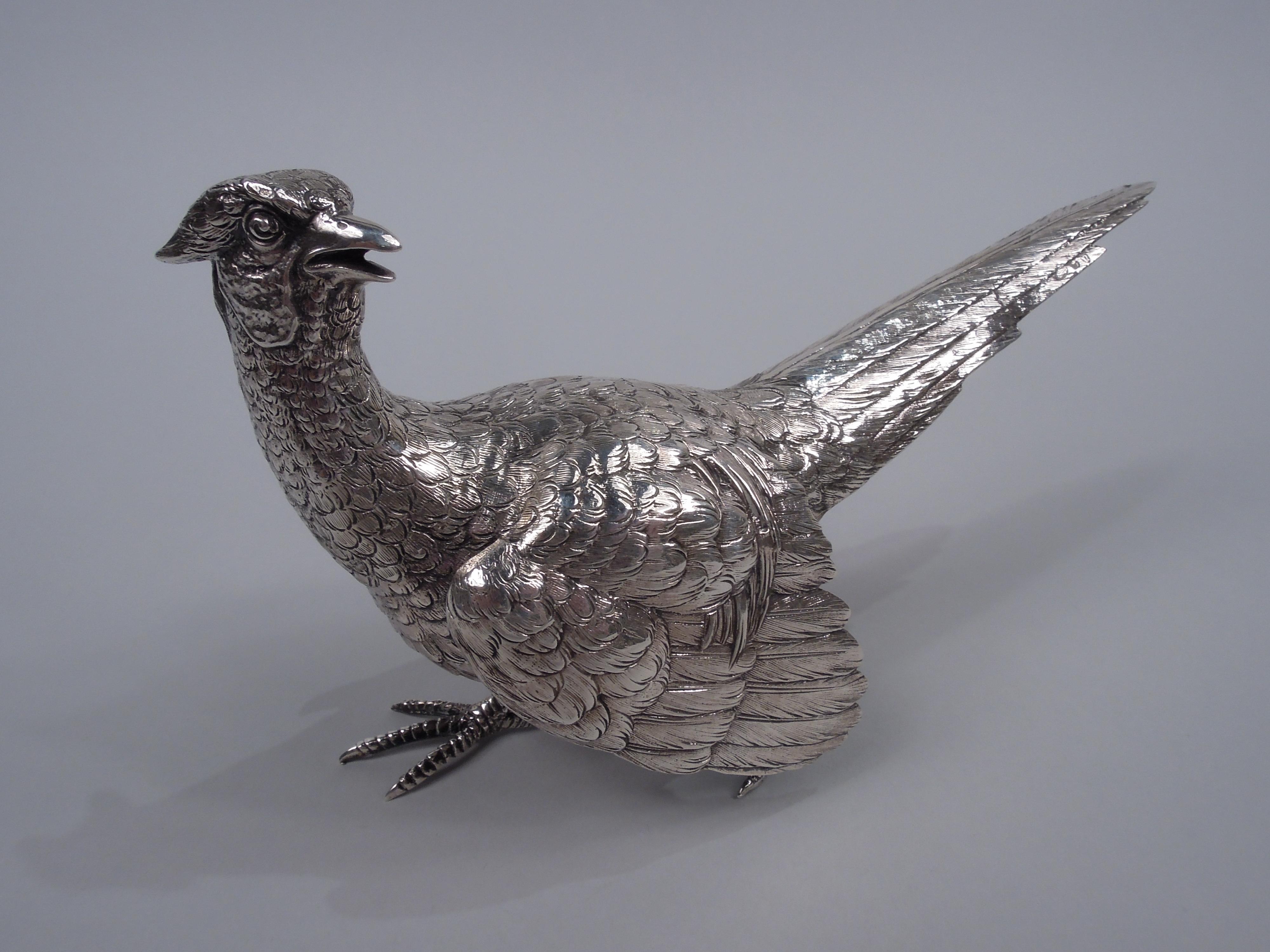Pair of Neresheimer German Silver Gawking and Squawking Pheasants For ...