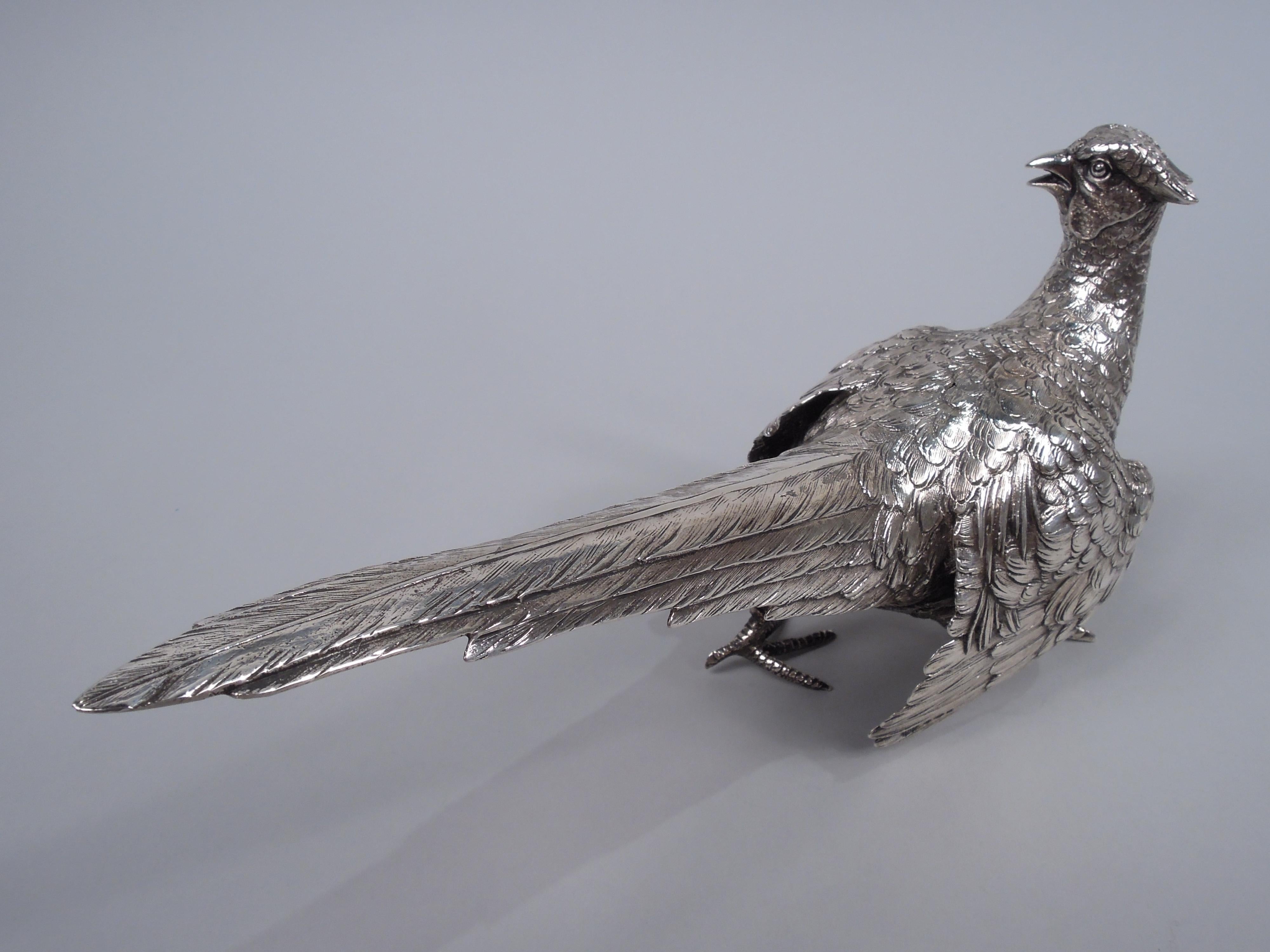 Pair of Neresheimer German Silver Gawking and Squawking Pheasants For ...
