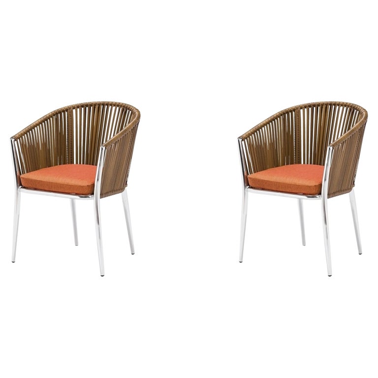 Pair of New Armchair with Anodised Aluminium Tube Frame For Sale at 1stDibs