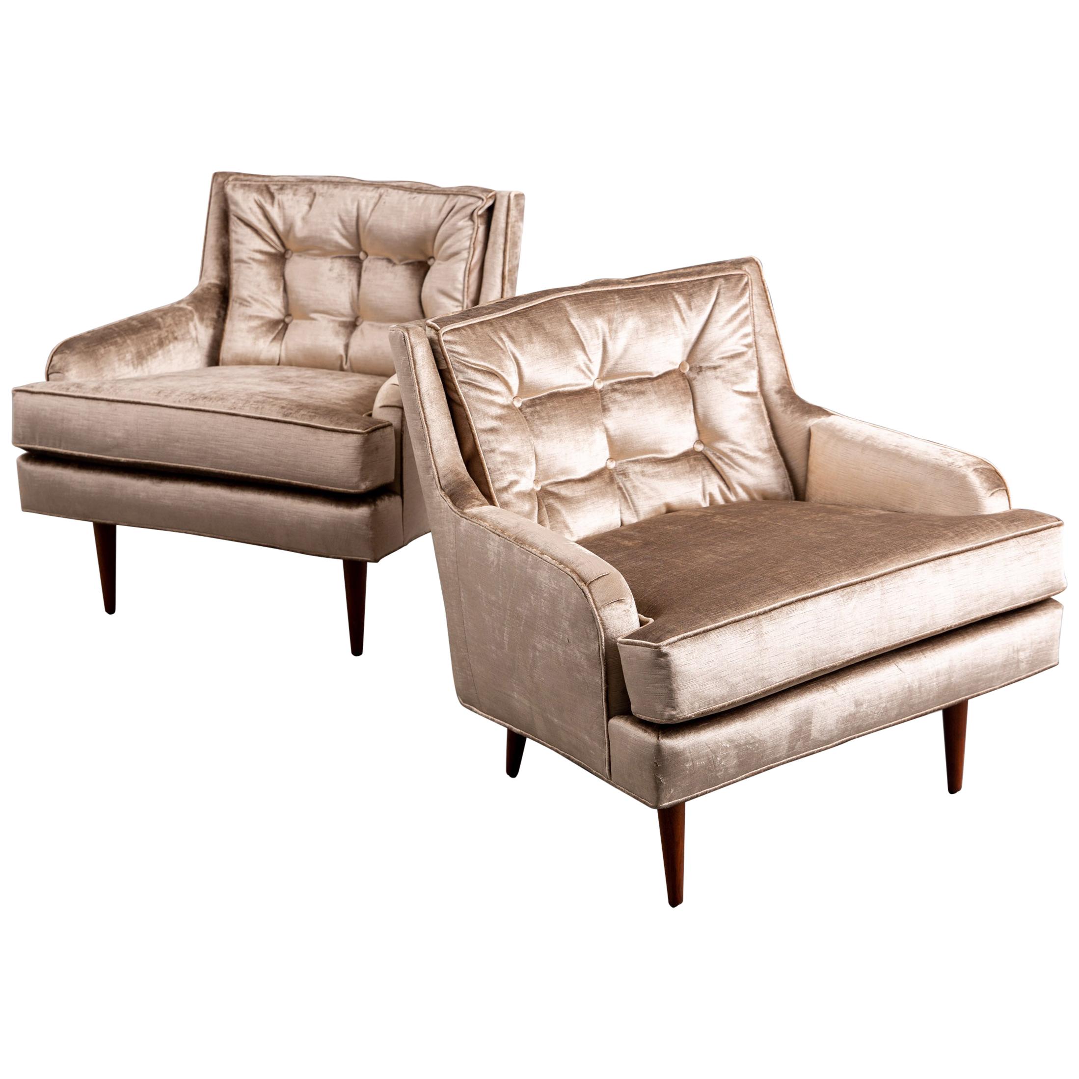 Pair of Midcentury Italian Faux-Bamboo Armchairs with Newly Upholstered ...