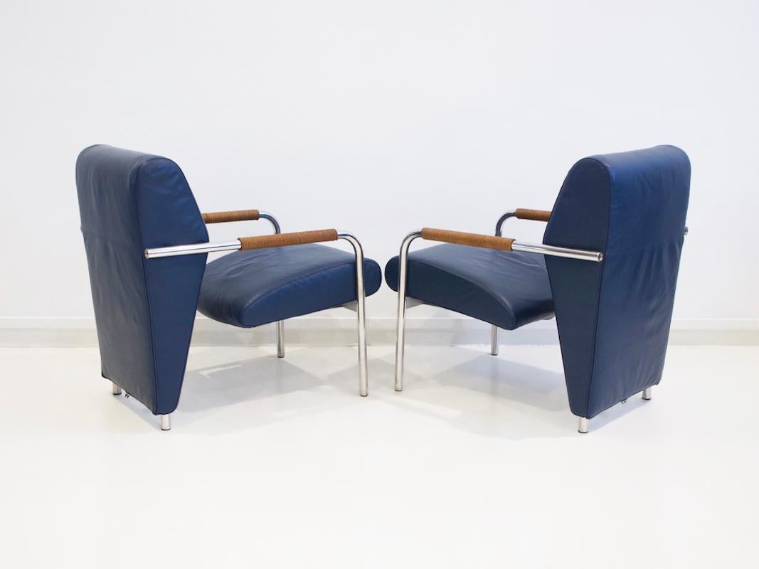 Pair of Niccola Lounge Chairs by Andrea Branzi for Zanotta For Sale at ...