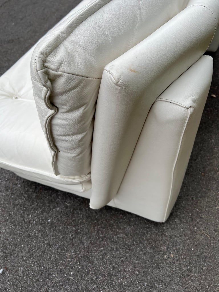 Pair of Nicoletti Salotti Postmodern Italian Leather Sofas at 1stDibs