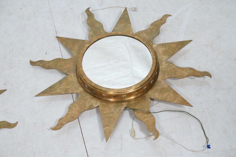 Pair of Niermann Weeks Illuminating Sunburst Wall Mirrors - Large For ...