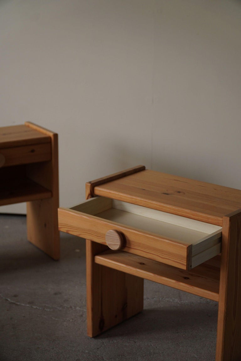 Pair of Night Stands with Drawer in Pine, Danish Modern, Made in 1980s ...