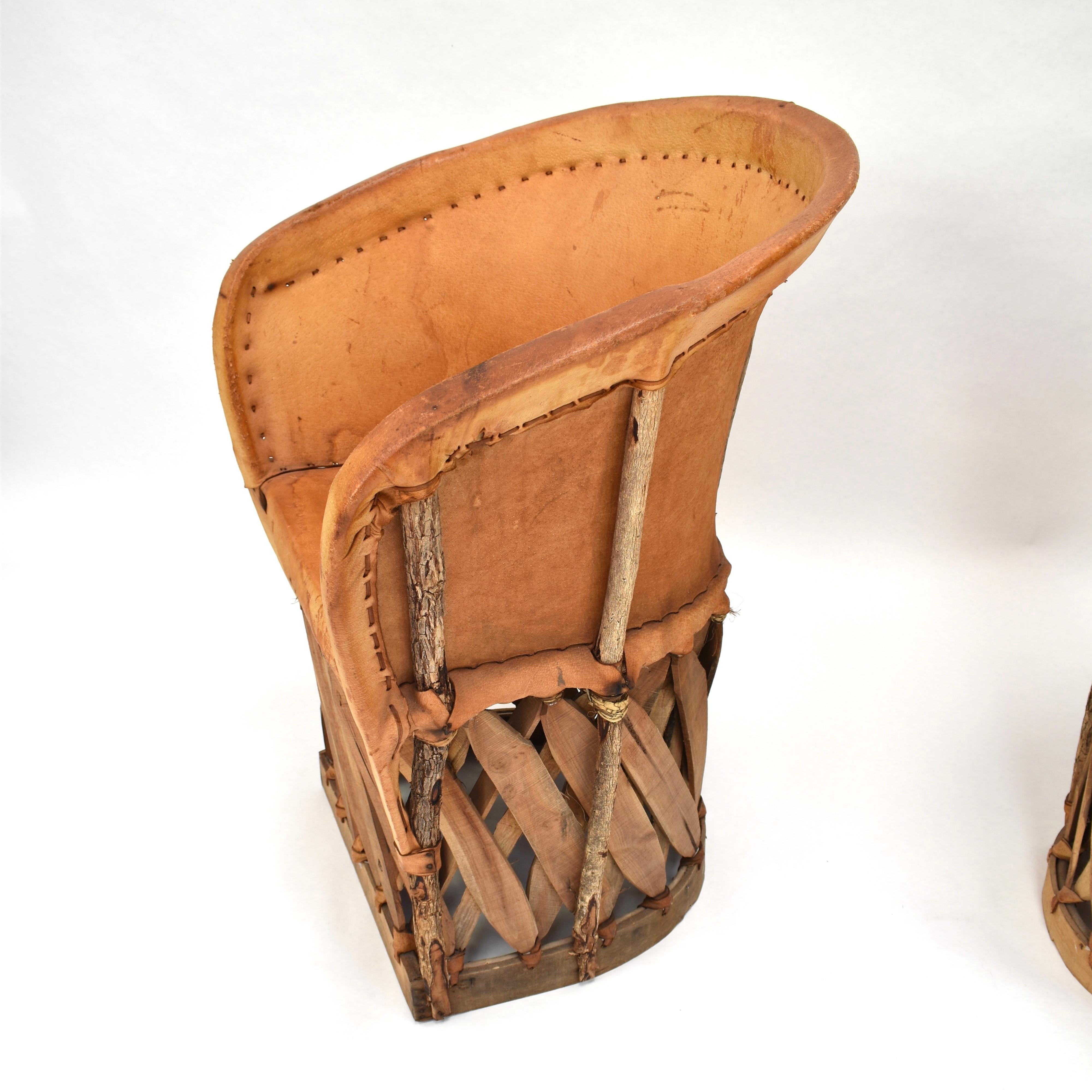 Pair of North or Native American Chairs in Leather and Wood at 1stDibs ...