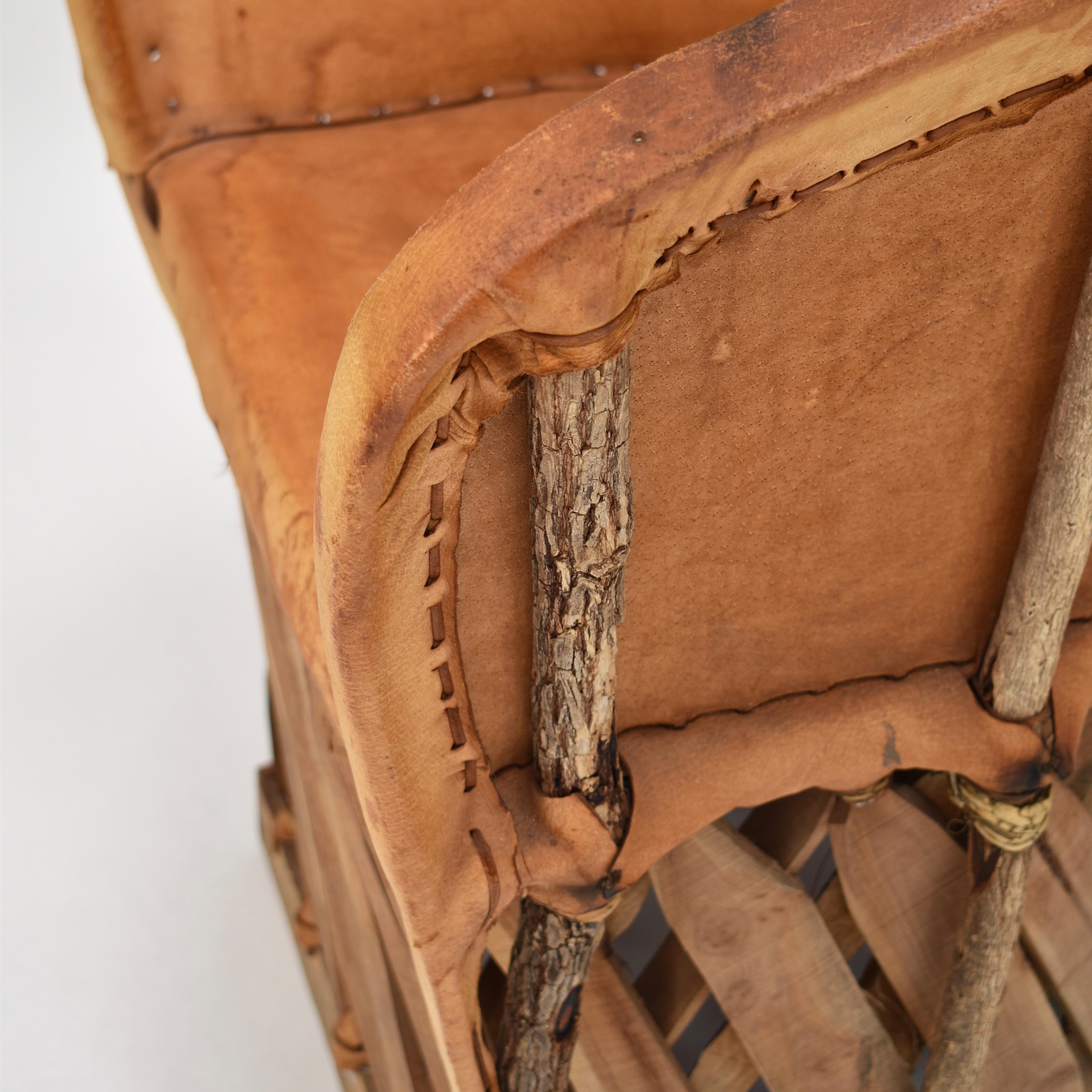 Pair of North or Native American Chairs in Leather and Wood at 1stDibs ...