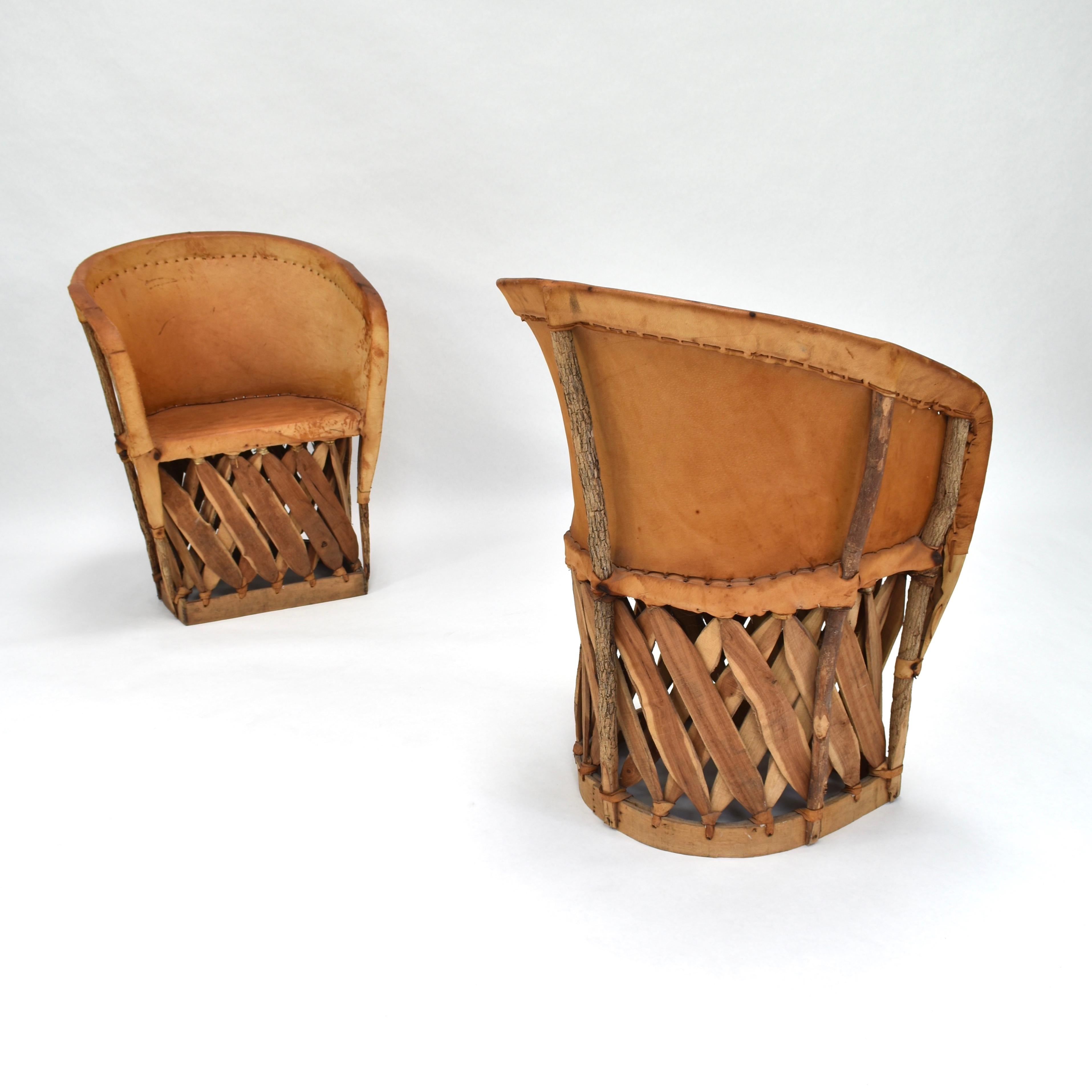 Pair of North or Native American Chairs in Leather and Wood at 1stDibs ...