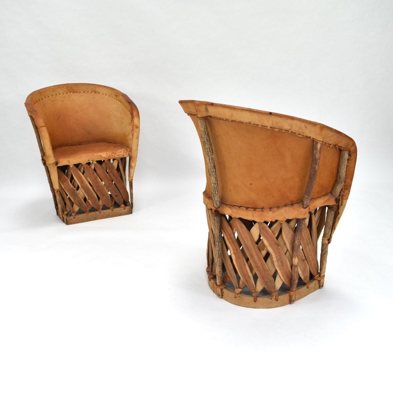 Pair of North or Native American Chairs in Leather and Wood at 1stDibs ...