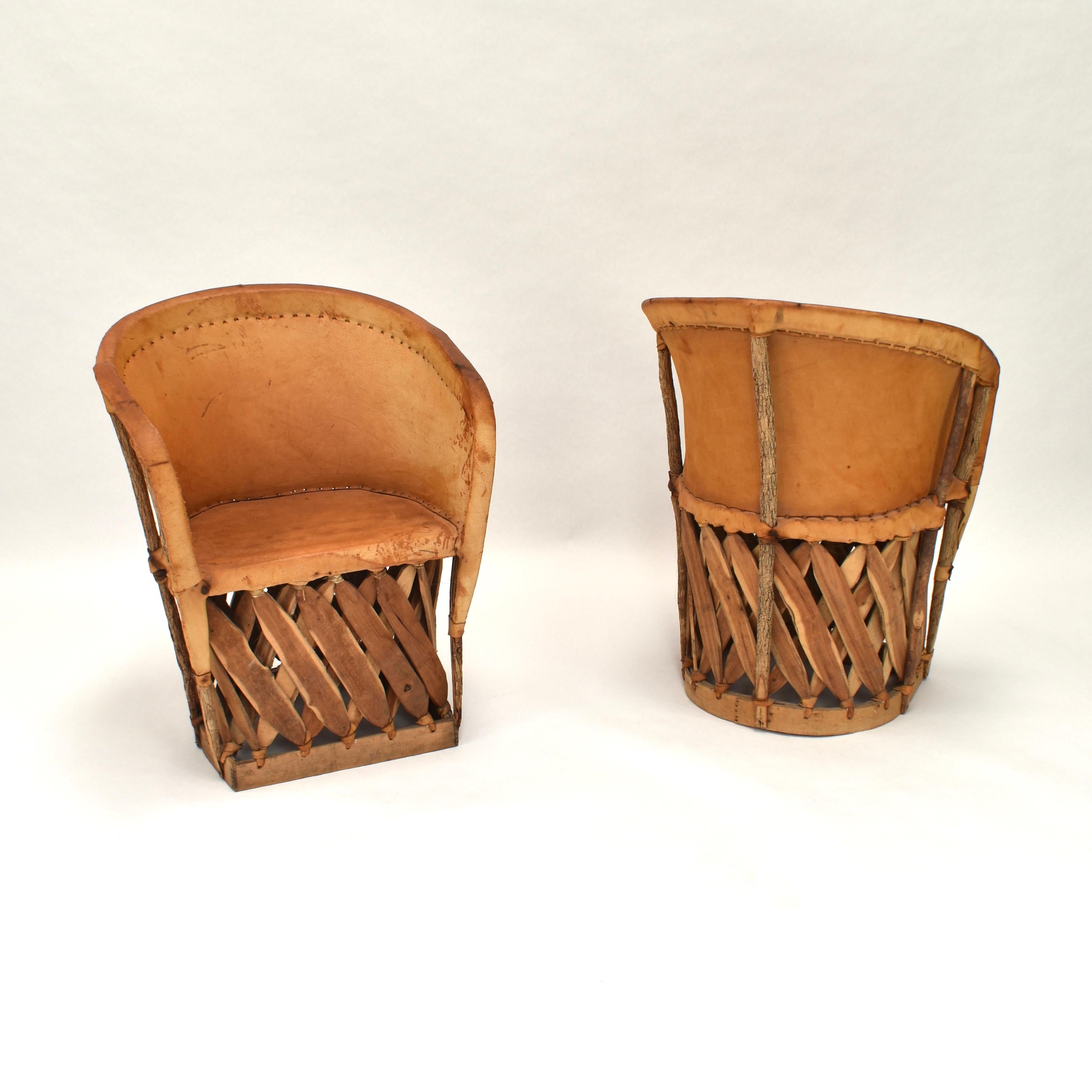 Pair of North or Native American Chairs in Leather and Wood at 1stDibs ...