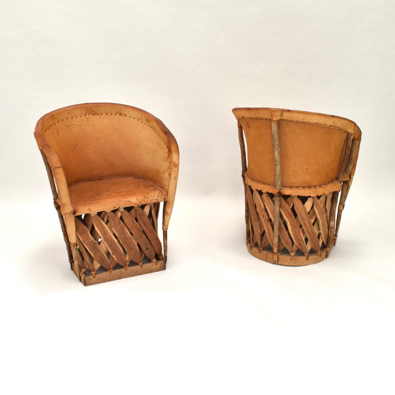 Pair of North or Native American Chairs in Leather and Wood at 1stDibs ...