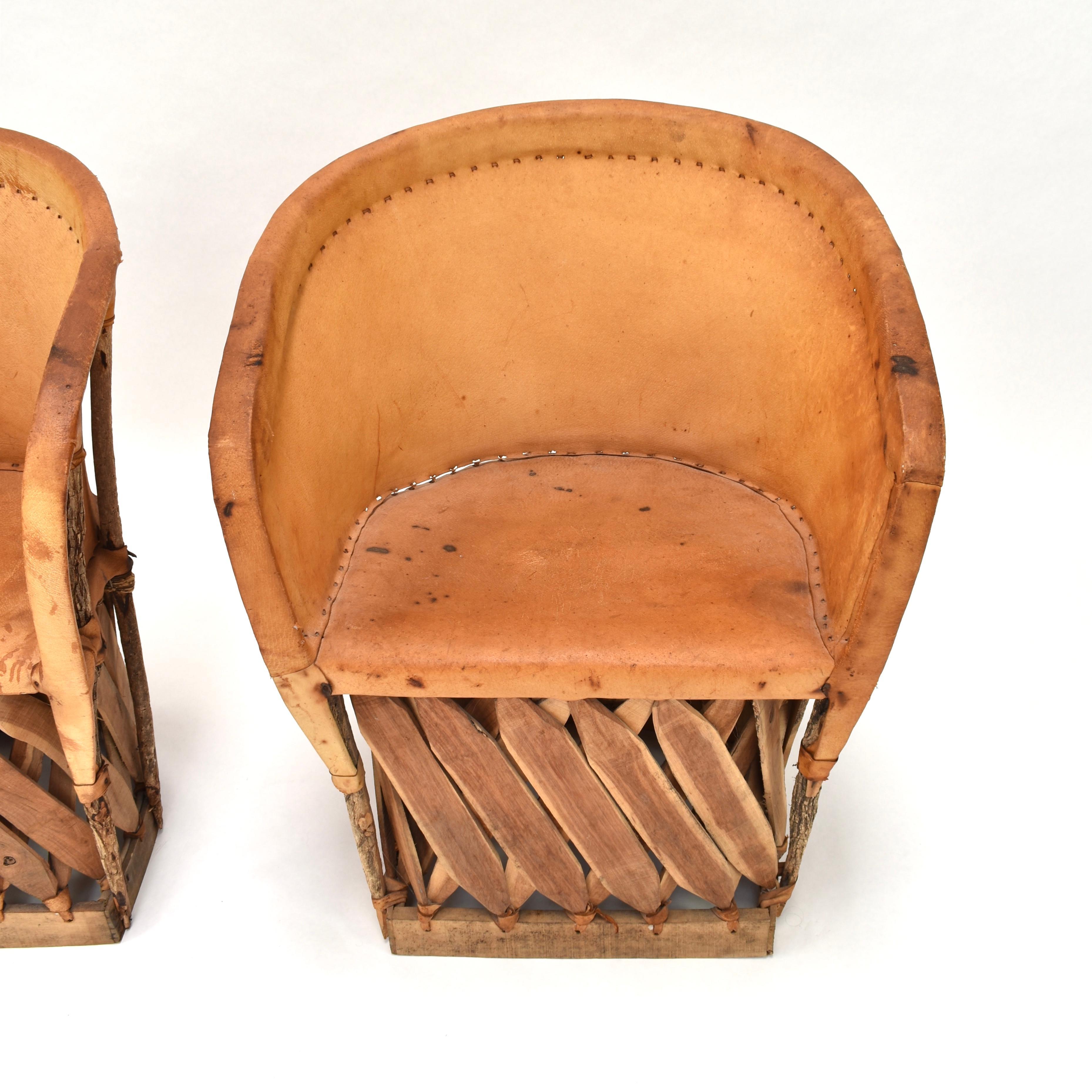 Pair of North or Native American Chairs in Leather and Wood at 1stDibs ...