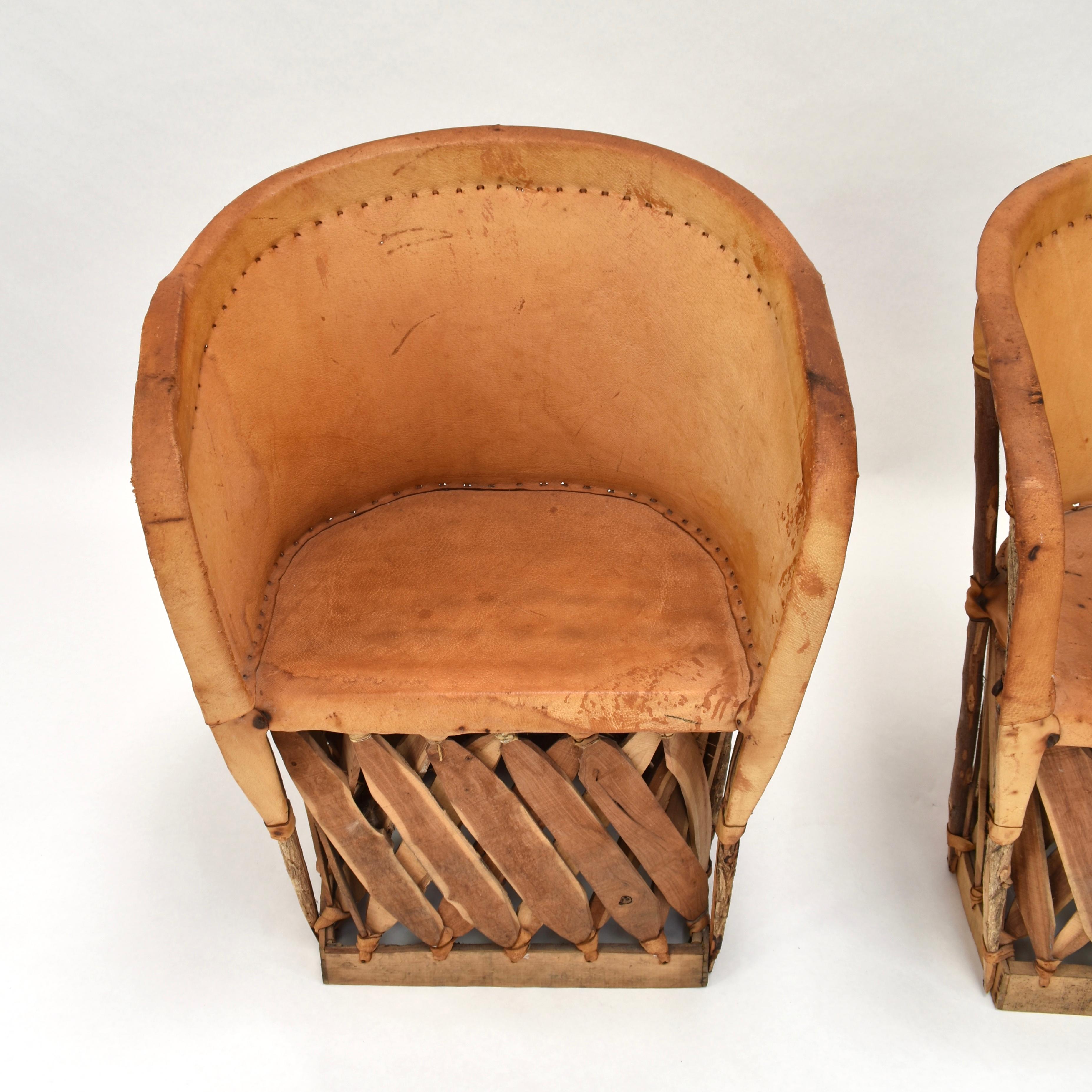 Pair of North or Native American Chairs in Leather and Wood at 1stDibs ...
