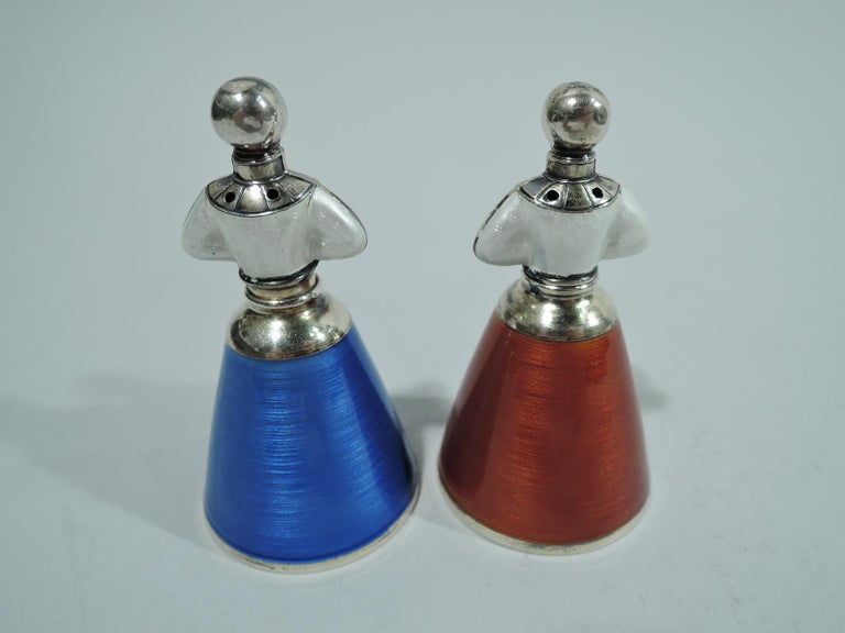 Pair of Norwegian Nordic Novelty Enamel Salt and Pepper Shakers For ...