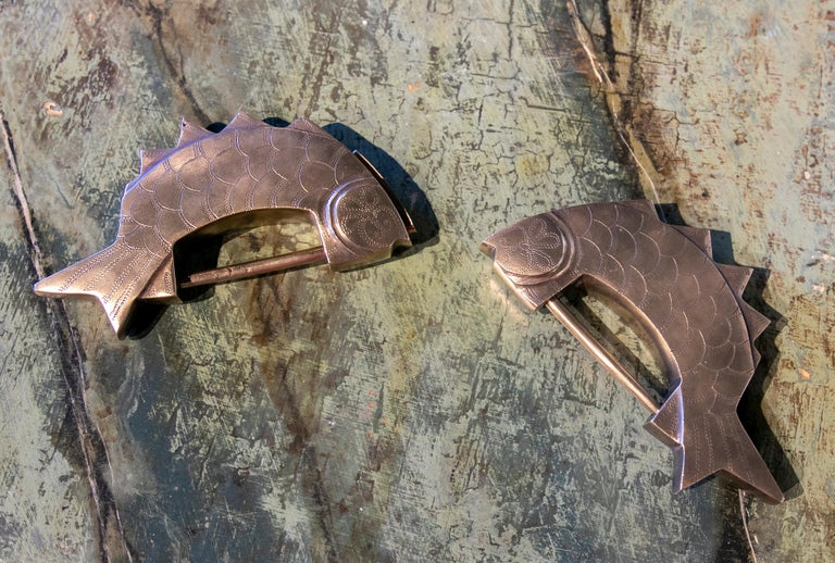 Pair of Bronze Padlocks in Fish Form For Sale at 1stDibs