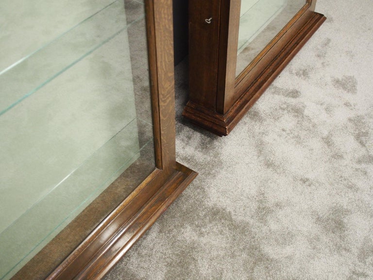 Pair of Oak Bespoke Made Fan Display Cabinets at 1stDibs
