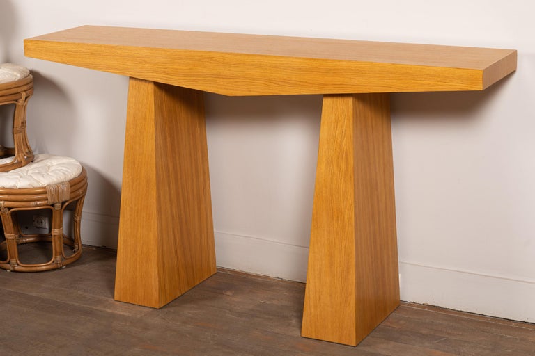 Pair of Oak Veneer Consoles, 1950's For Sale at 1stDibs