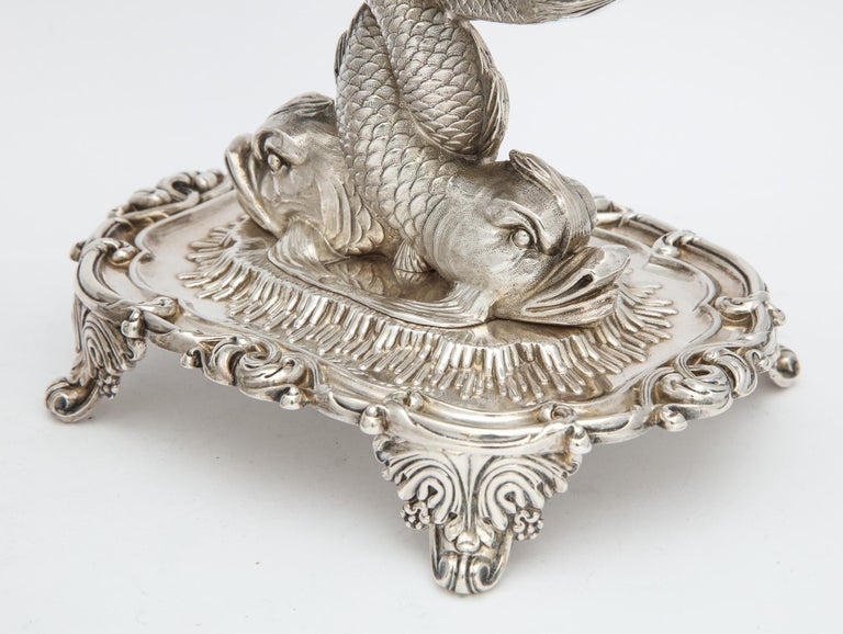 Pair of Odiot Neoclassical Sterling Silver Dolphin-Form Salt Cellars ...
