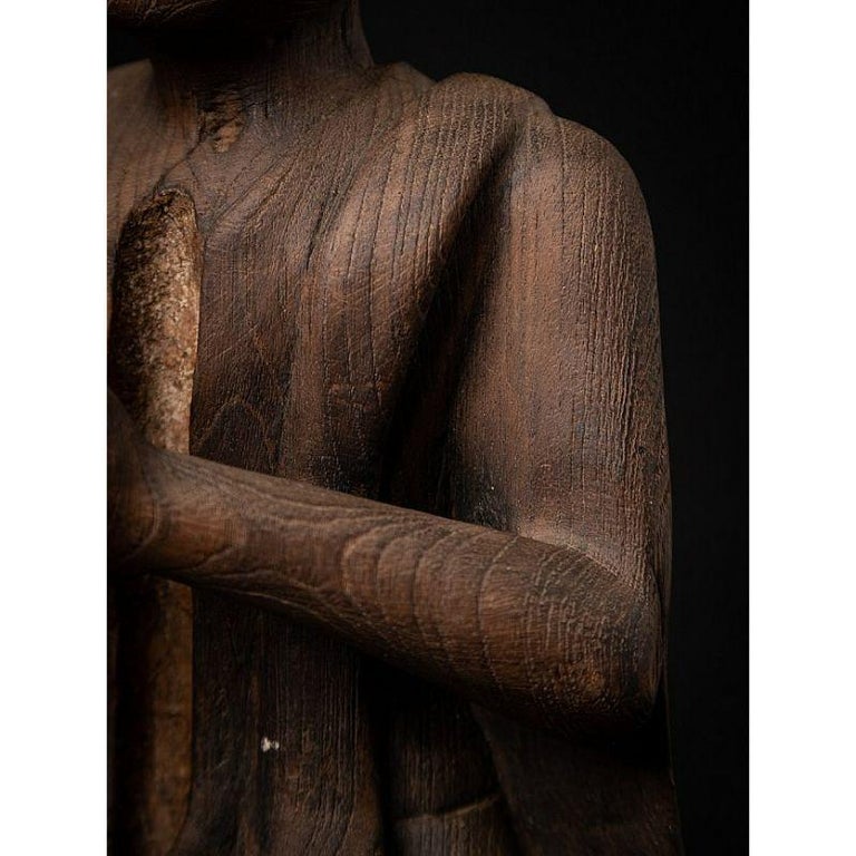 Pair of Old Burmese Monk Statues from Burma For Sale at 1stDibs