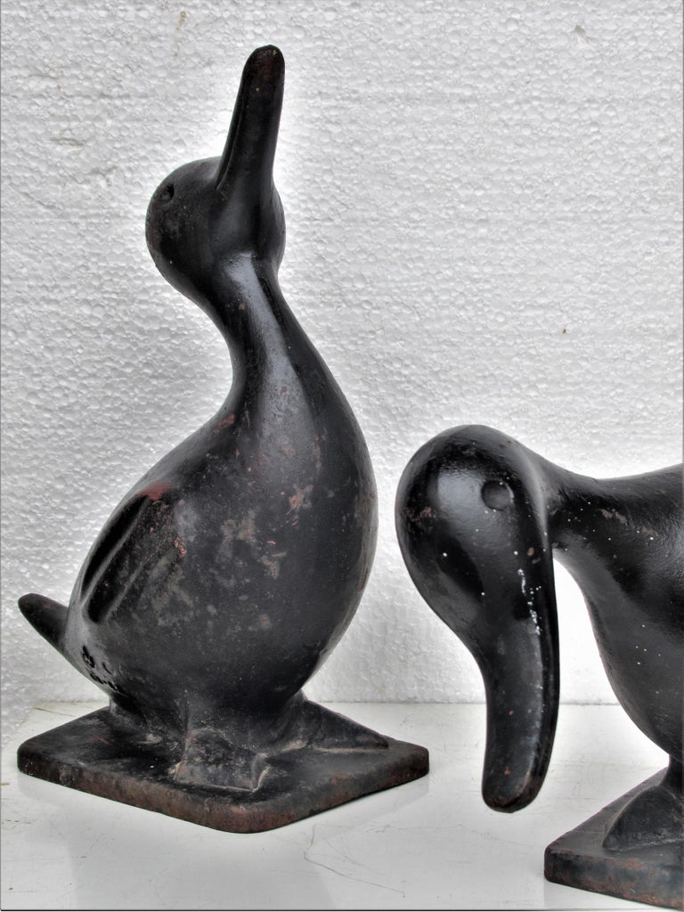 Pair of Old Cast Iron Ducks at 1stDibs | cast iron ducks for garden