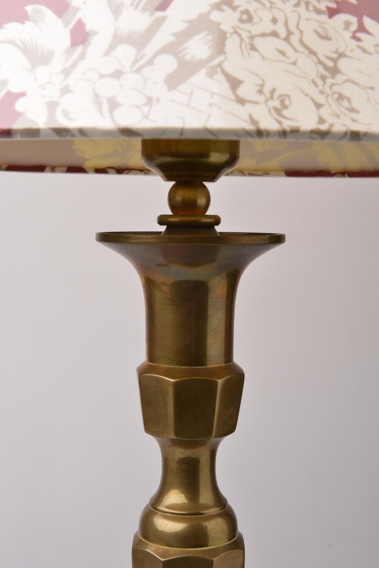Pair of Old High Brass American Table Lamps For Sale at 1stDibs