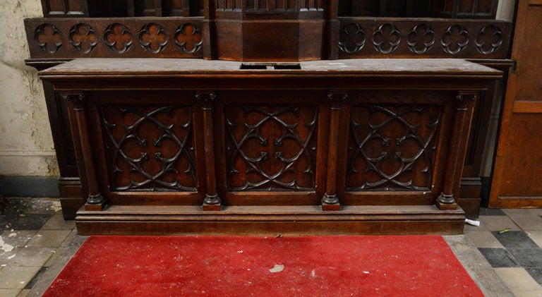 Pair of Old Oak Church Altars in the Neo-Gothic Style For Sale at 1stDibs