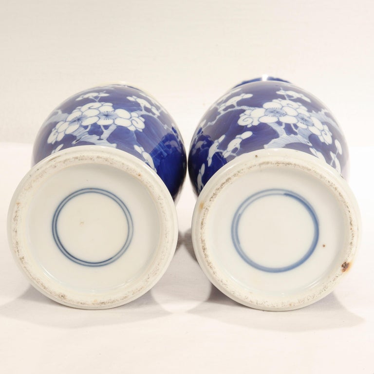 Pair of Old or Antique Chinese Baluster Form Prunus or Hawthorne ...