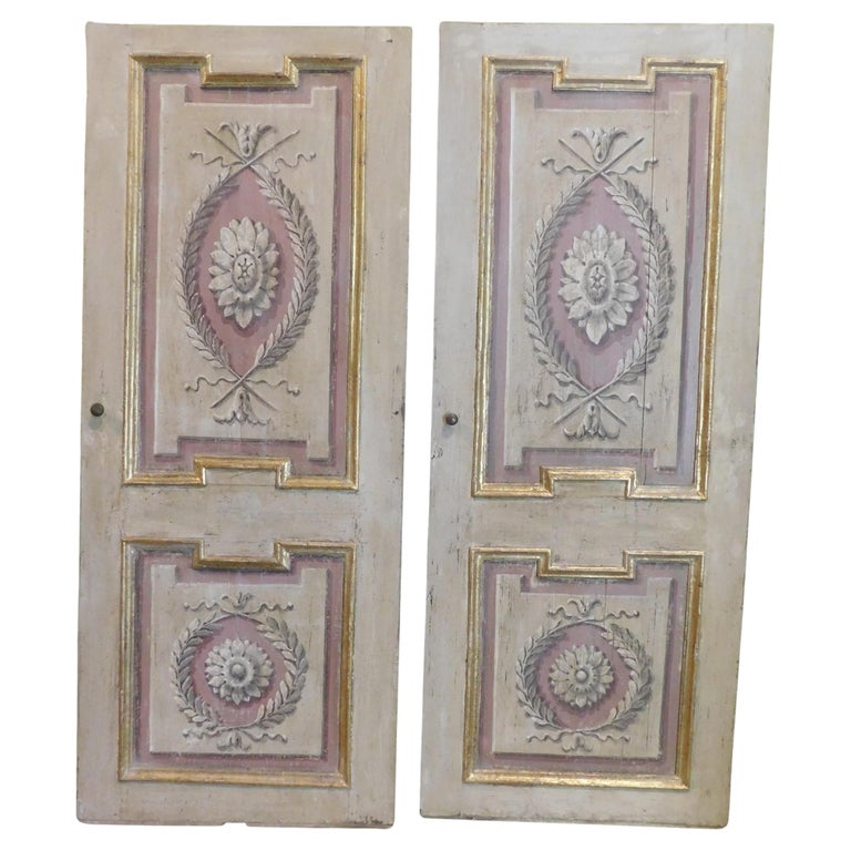 Pair of Old Painted and Gilded Wooden Doors, Florence, 'Italy', '700 ...