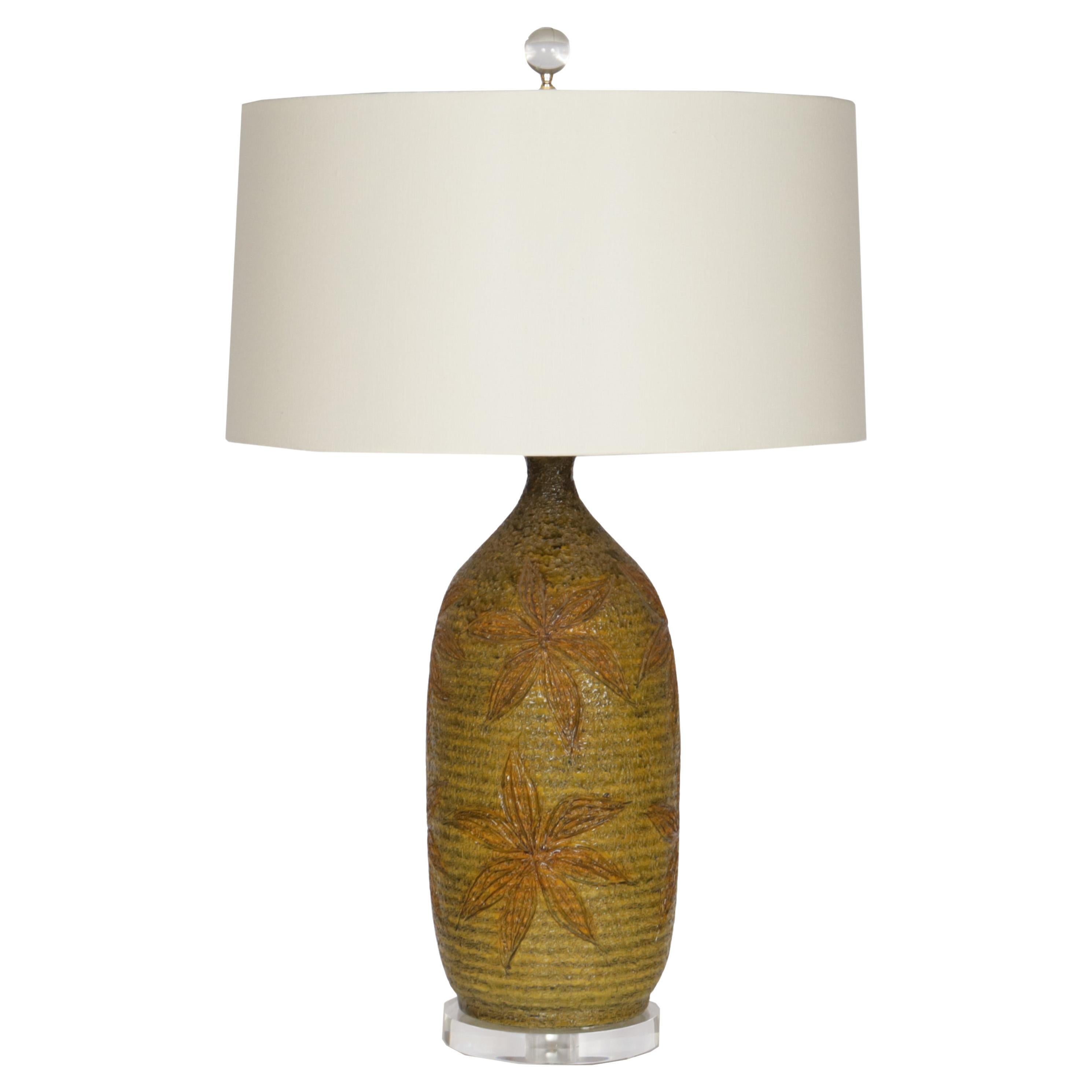 Blue Calcite Stacked Lamp with Lucite at 1stDibs