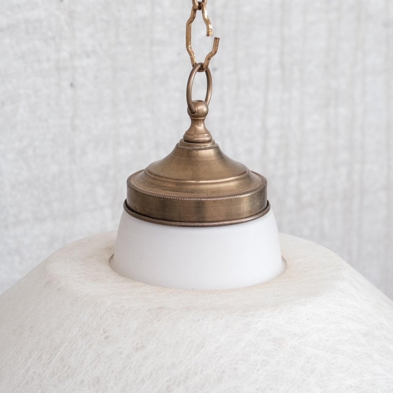 Pair of Opaline Glass and Fibreglass Mid-Century Pendant Lights For ...