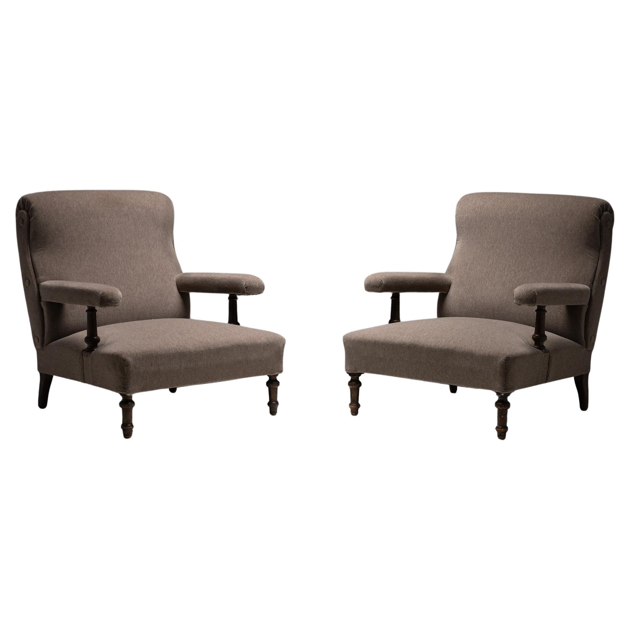Pair of Narrow Wingback Chairs, circa 1900 at 1stDibs | narrow wing ...