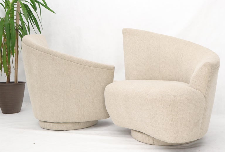 Pair of Organic Kidney Shape Fireside Armchairs Lounge Chairs at 1stDibs