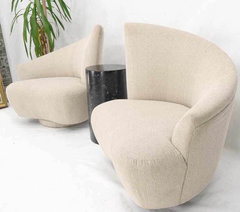 Pair of Organic Kidney Shape Fireside Armchairs Lounge Chairs at 1stDibs