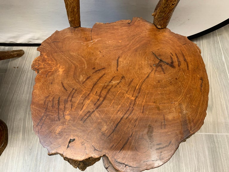Pair of Organic Mid-Century Modern Live Edge Chairs For Sale at 1stDibs