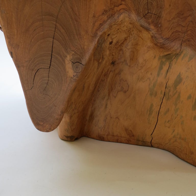Pair of Organic Naturalistic Chunky Root Teak Cube Side Tables Nightstands at 1stDibs