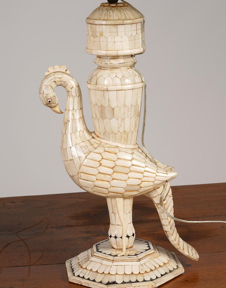 Pair of Oriental Tesselated Ox-Bone Table Lamps in the Shape of ...