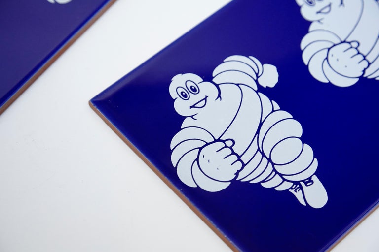 Pair of Original 1960s Blue Michelin Tiles For Sale at 1stDibs