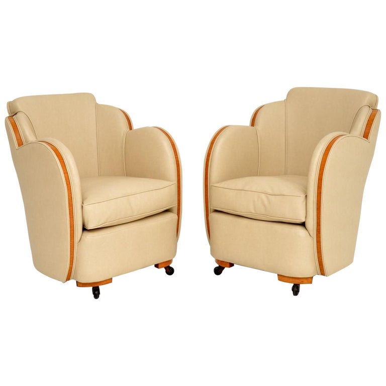 Pair of Original Art Deco Cloud Back Armchairs by Epstein at 1stDibs