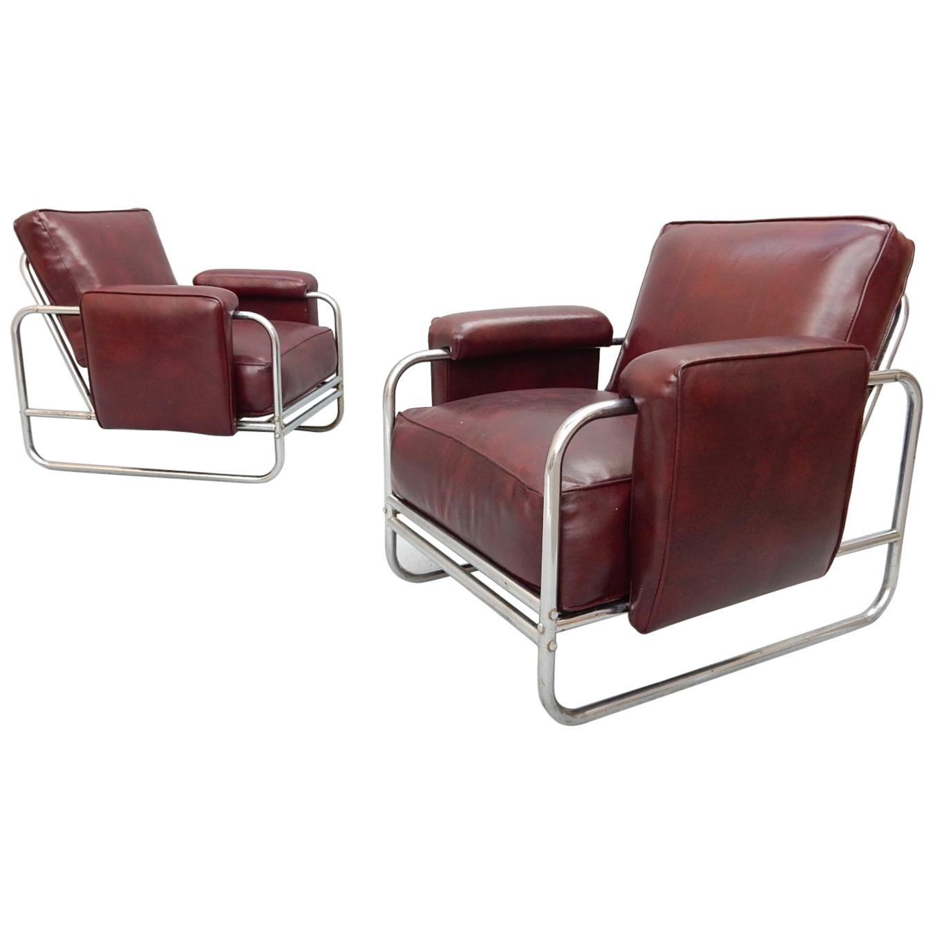 Art Deco Modernist Tubular Metal 3 Piece Lounge Suite, circa 1930s For ...