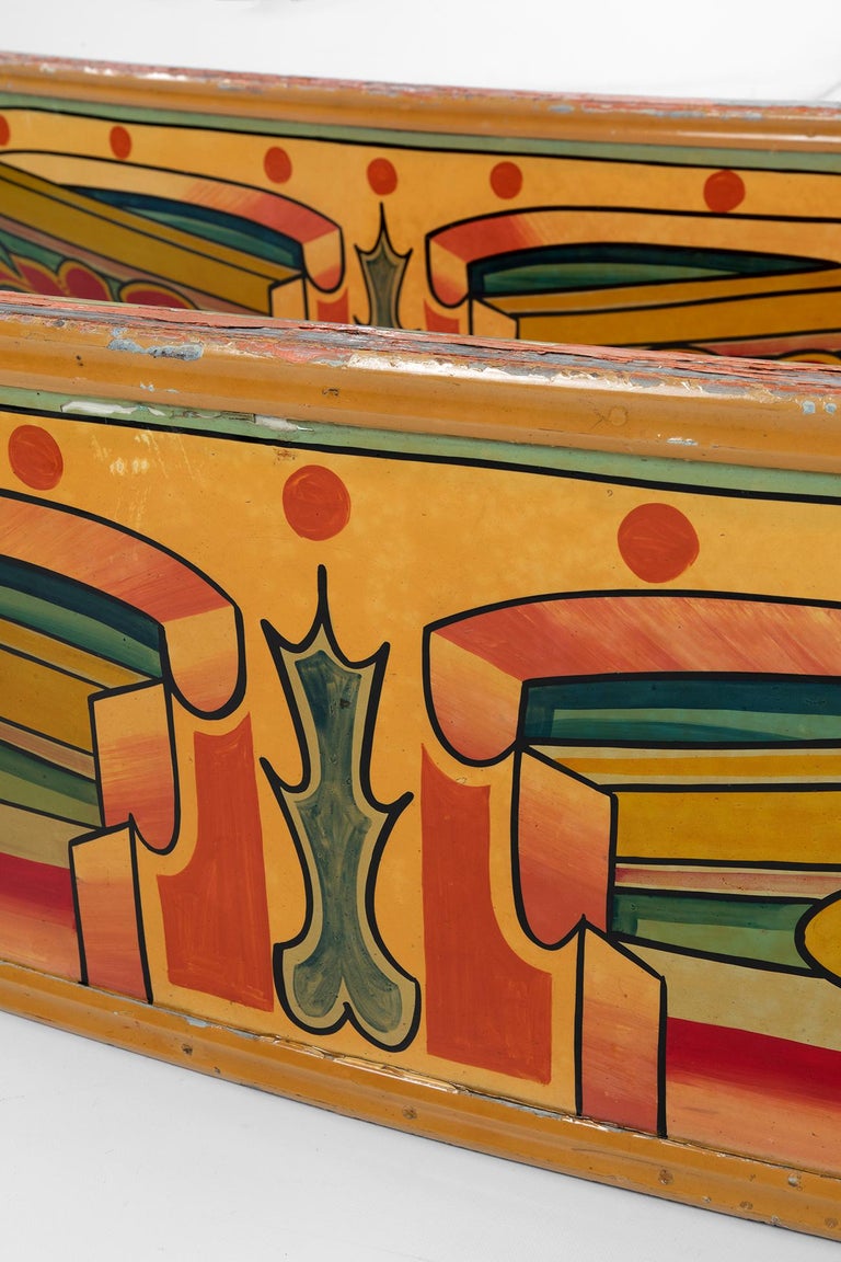 Pair of Original Hand-Painted Wooden Fairground Signage, circa 1950s ...
