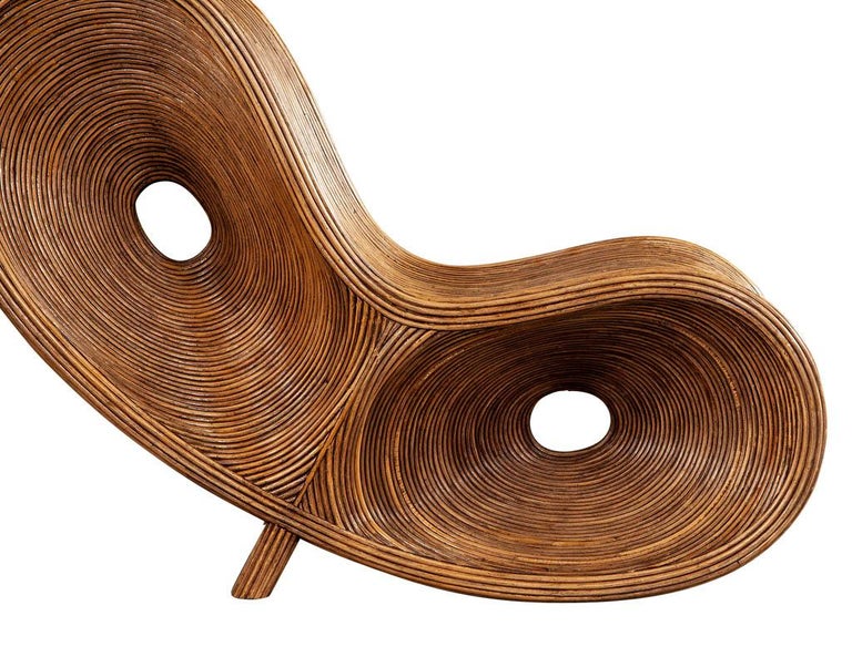 Pair of Original Pencil Rattan Sculptural Ear Chairs For Sale at 1stDibs