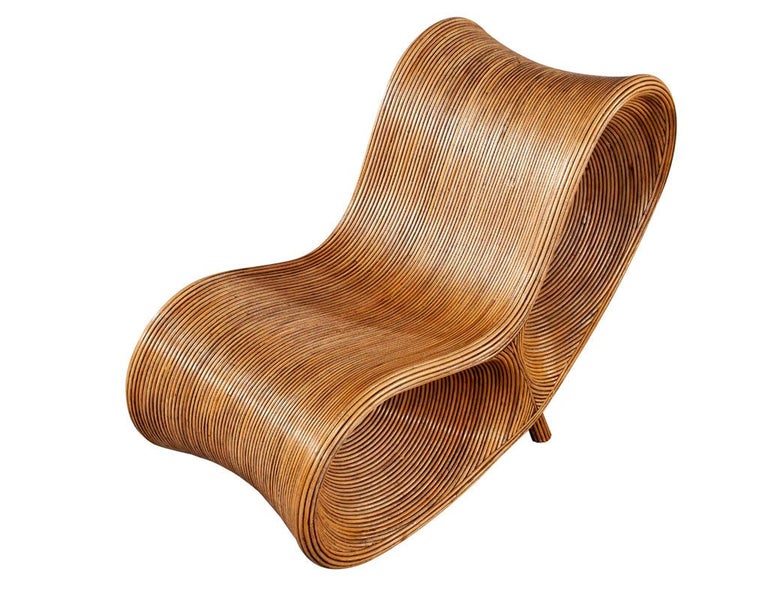 Pair of Original Pencil Rattan Sculptural Ear Chairs For Sale at 1stDibs