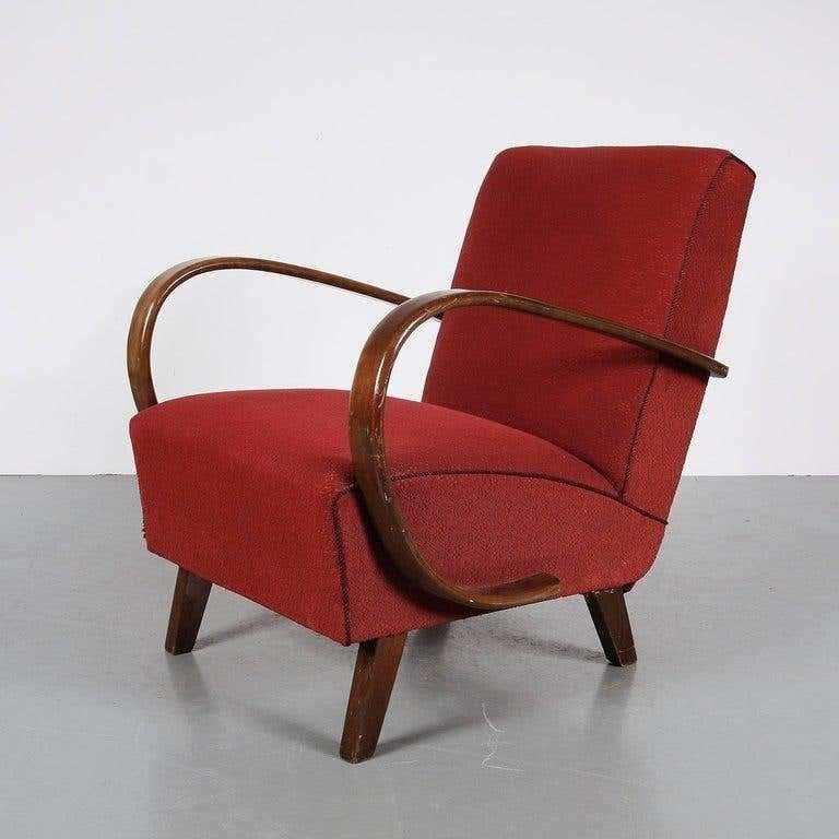 Pair of Original Upholstery Jindrich Halabala Armchairs, circa 1930 For ...