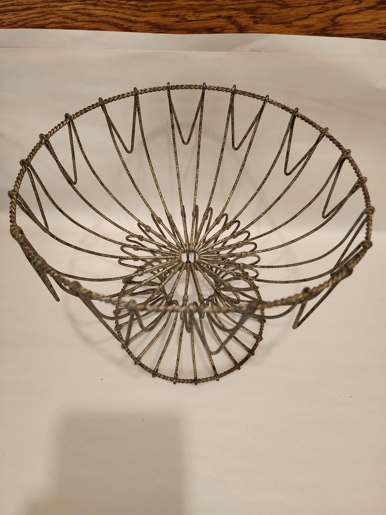 Three Ornate 19th Century French Wire Bakery Baskets For Sale at 1stDibs