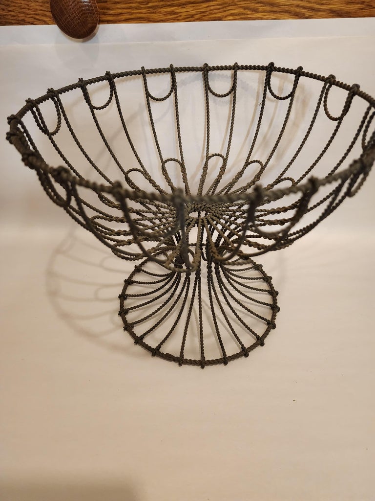 Three Ornate 19th Century French Wire Bakery Baskets For Sale at 1stDibs