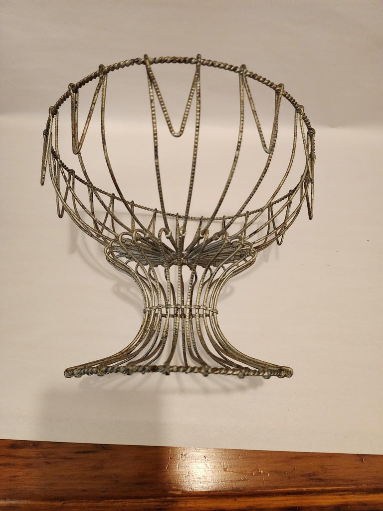 Three Ornate 19th Century French Wire Bakery Baskets For Sale at 1stDibs