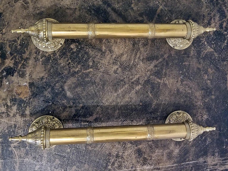 Pair of Ornate Brass Door Handles or Pulls at 1stDibs