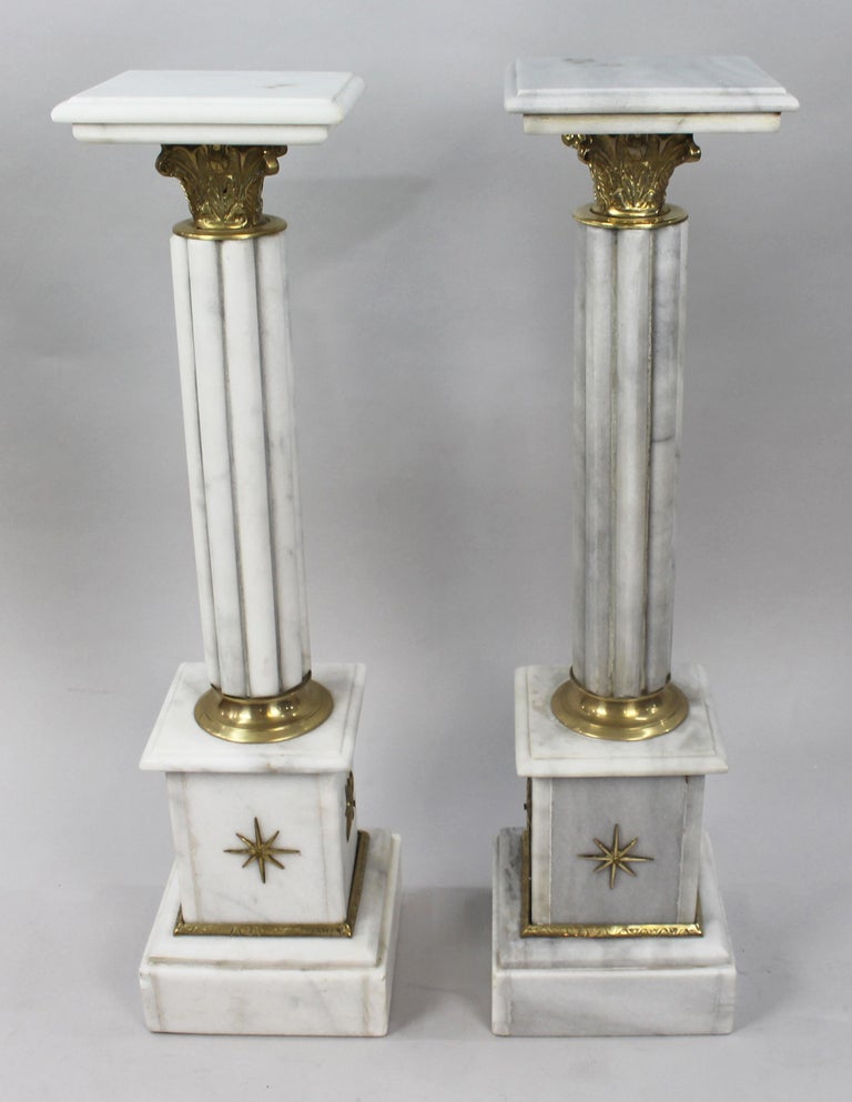 Pair of Ornate Marble Columns For Sale at 1stDibs
