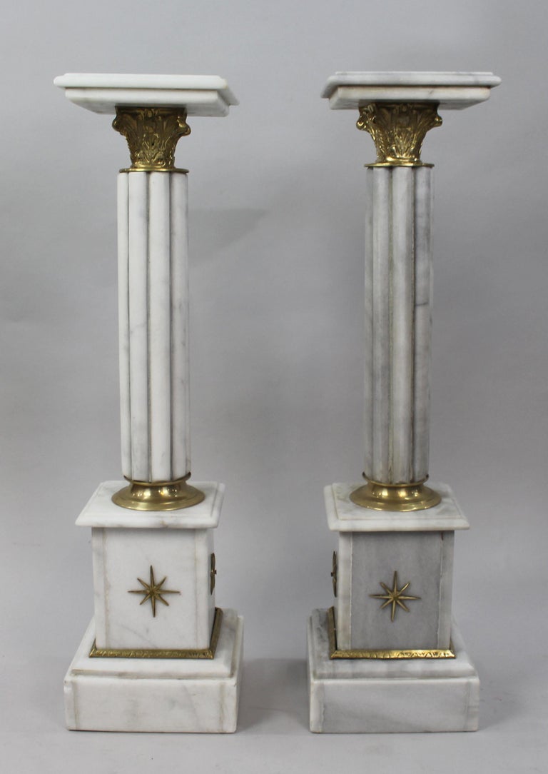 Pair of Ornate Marble Columns For Sale at 1stDibs