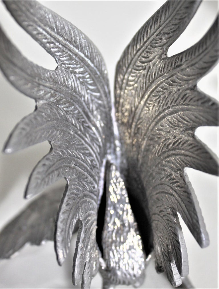 Pair of Ornate Silver Plated Fighting Rooster or Cockerel Table ...